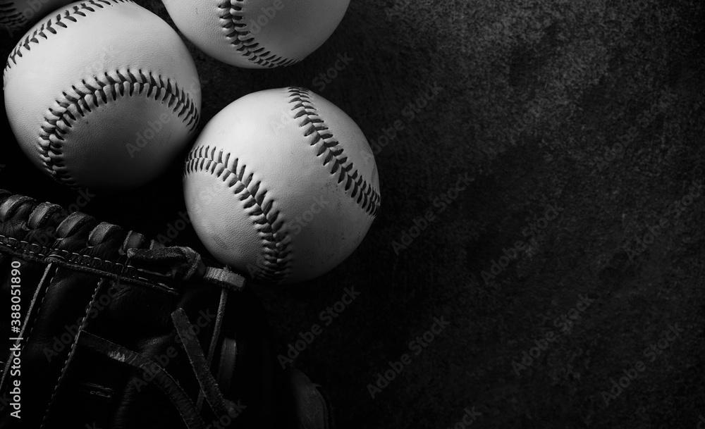 Dark moody baseball background in black and white Stock Photo | Adobe Stock