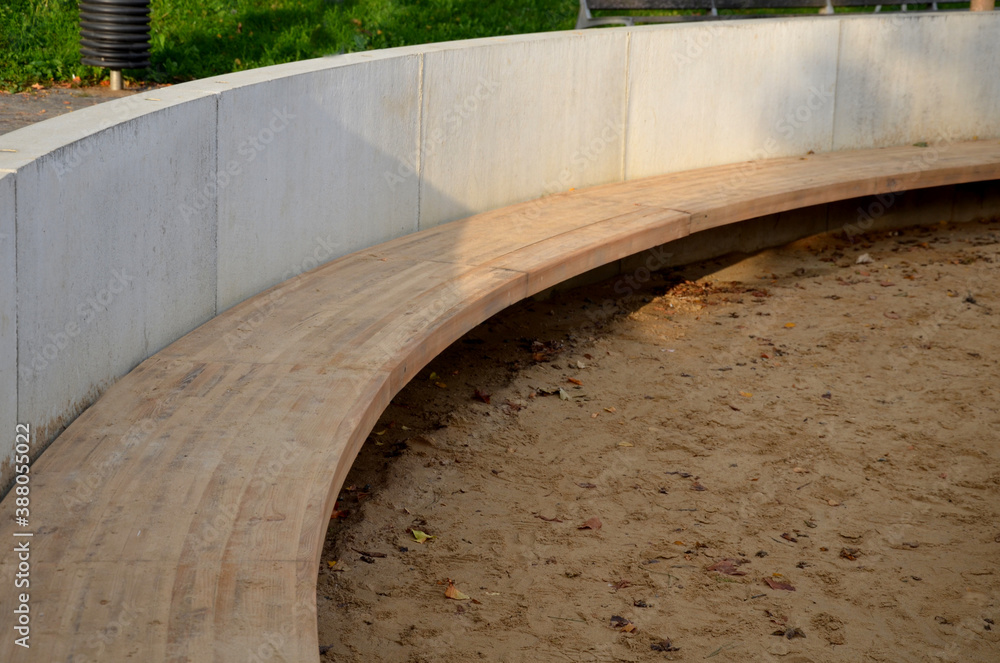 wooden bench made of natural wood that turns gray over time. camping ...
