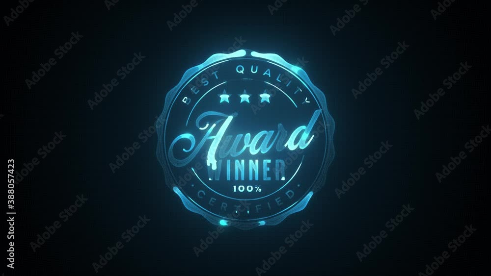 Cyber Electronics Awards Badge Seal With Texture Animation/ 4k ...