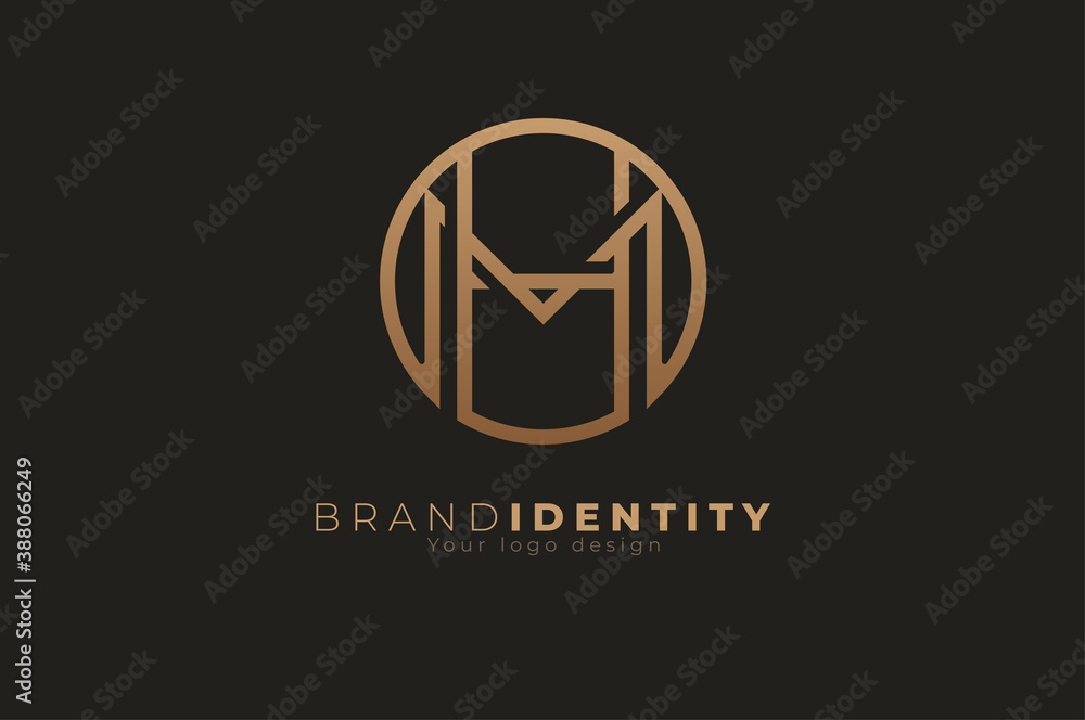 Abstract initial letter M and H logo, usable for branding and business ...