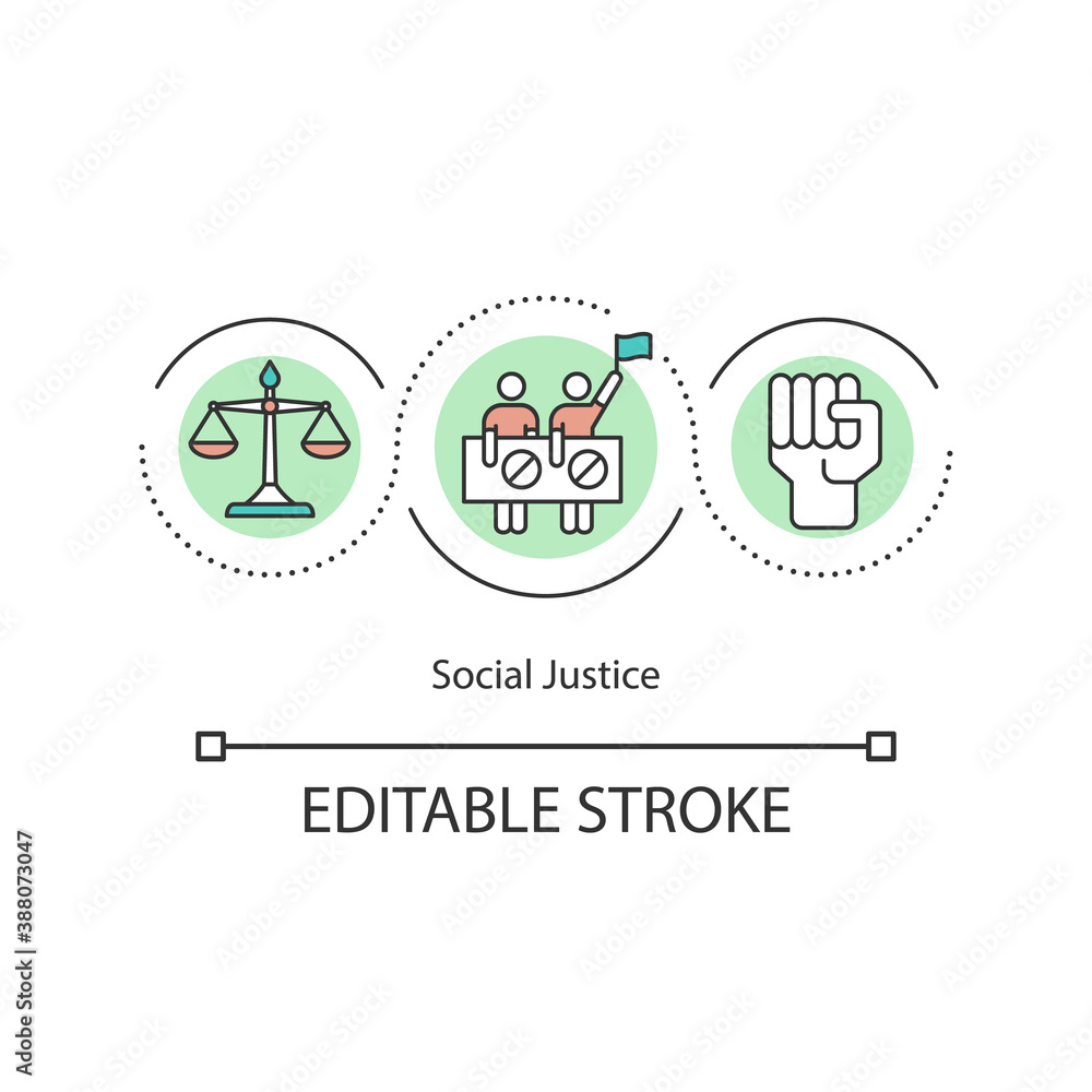 Social justice concept icon. Liberation and revolution. Social ...