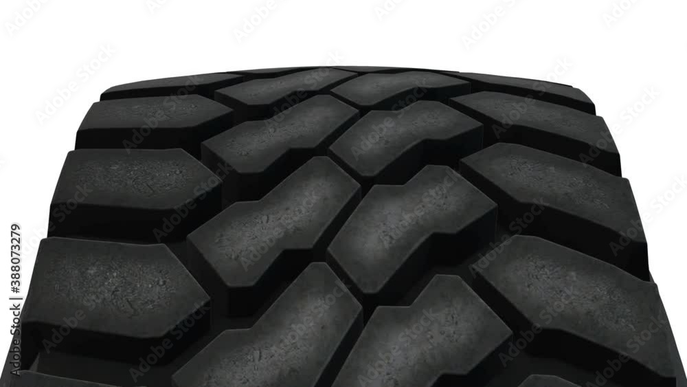 New car tire wheel rotation animation at white background. Wheel ...