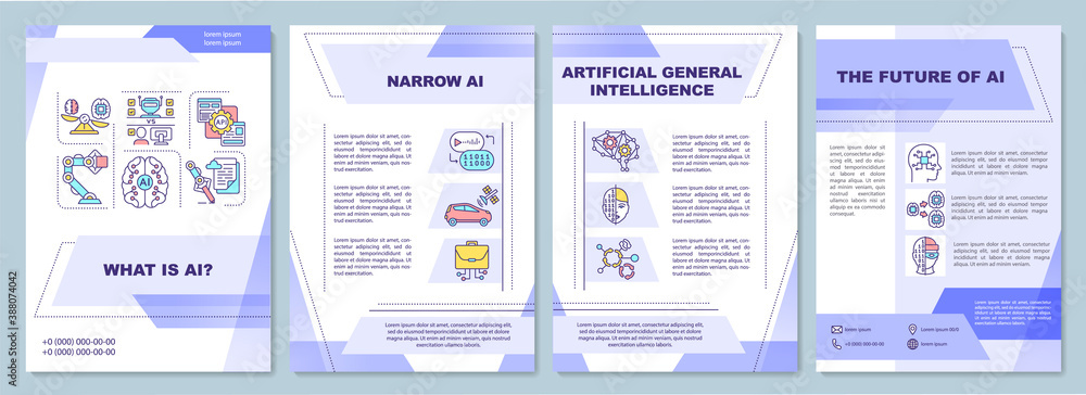 Artificial general intelligence brochure template. Innovative system ...