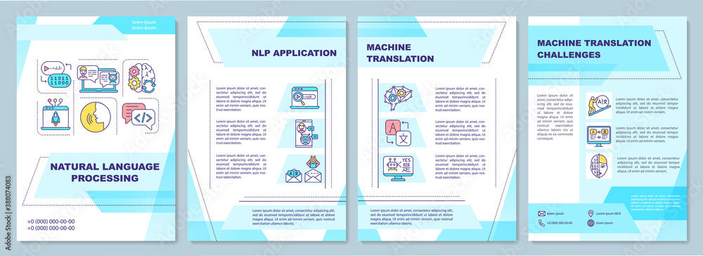 Natural language processing brochure template. Machine learning. Flyer ...