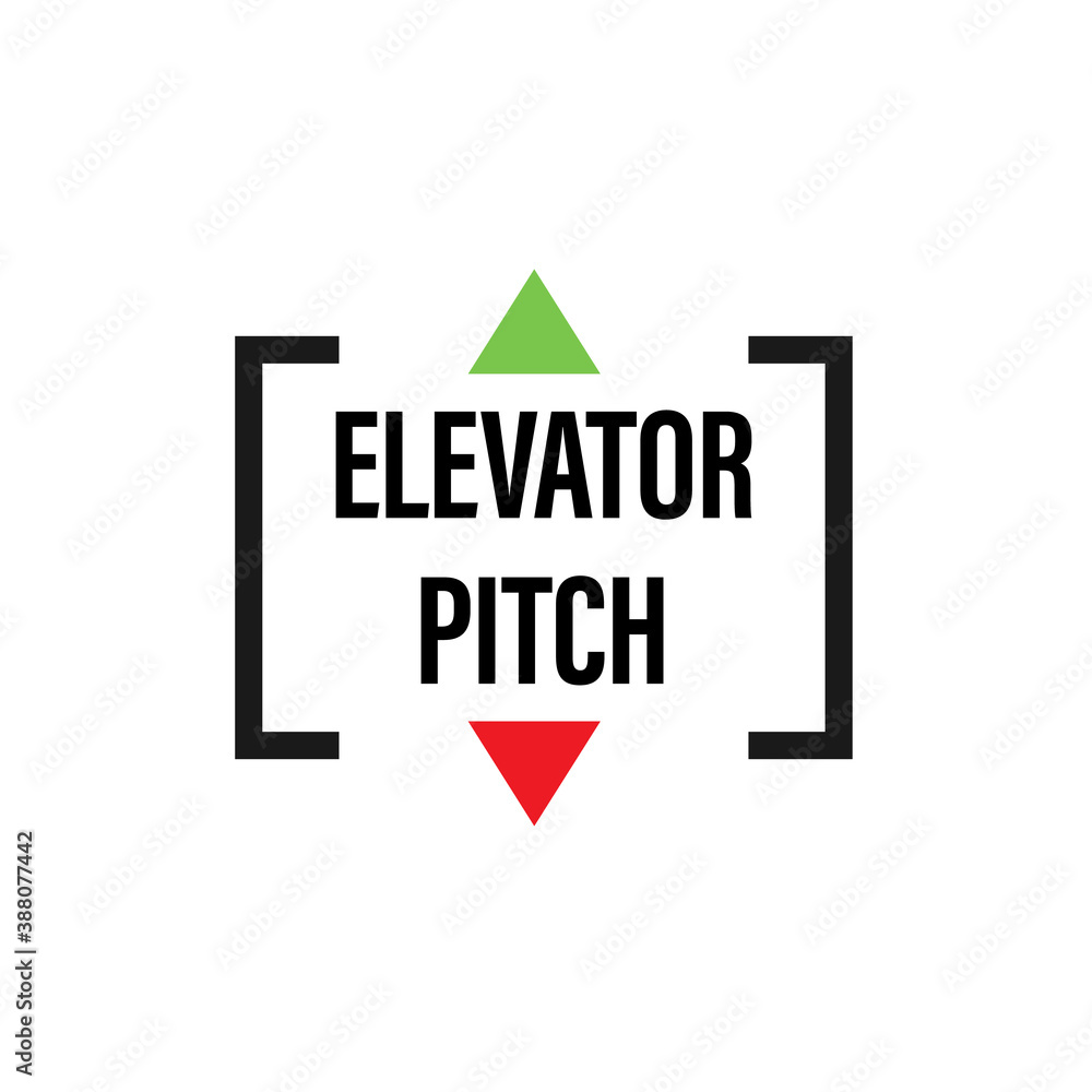 Elevator pitch text icon. Clipart image isolated on white background ...