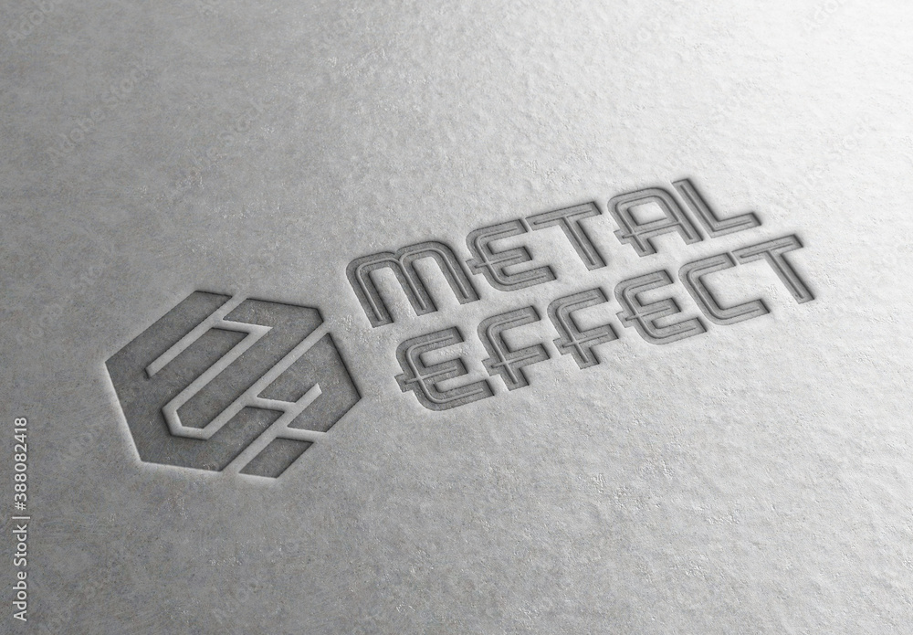3D Logo on Reflective Metal Brushed Texture Mockup Stock Template ...