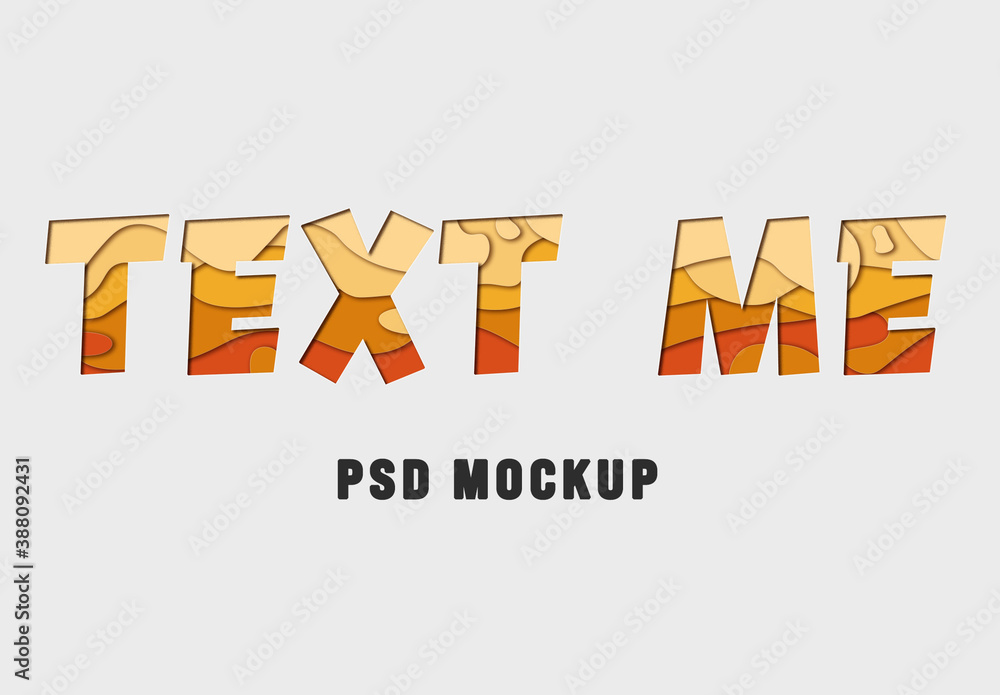 Cut Paper Text Mockup Stock Template | Adobe Stock