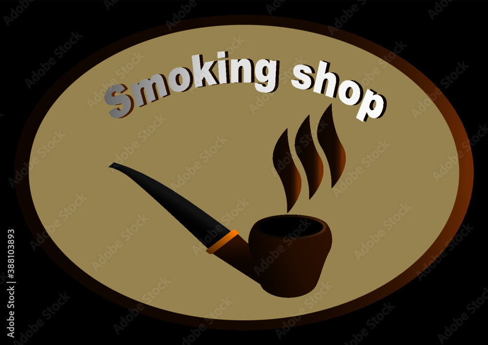 Signboard of a shop selling tobacco smoking pipes. Smoking pipe ...