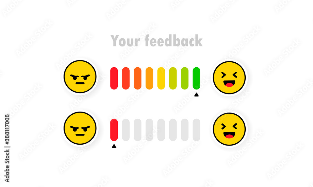 Vektorová grafika „Coustomer feedback survey template. Progress bar ...