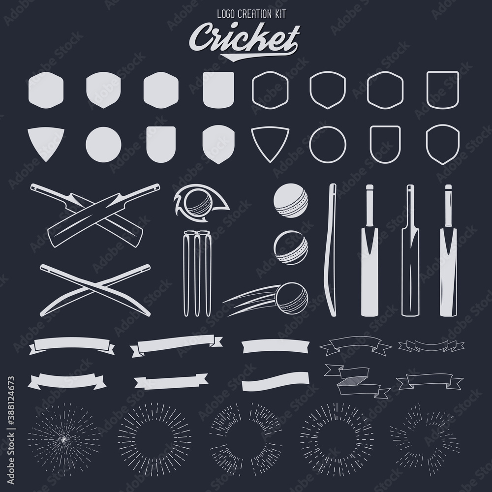 Cricket Logo Creation Kit Sports Logo Designs Cricket Icons Set cricket-logo-creation-kit-sports-logo-designs-cricket-icons-set