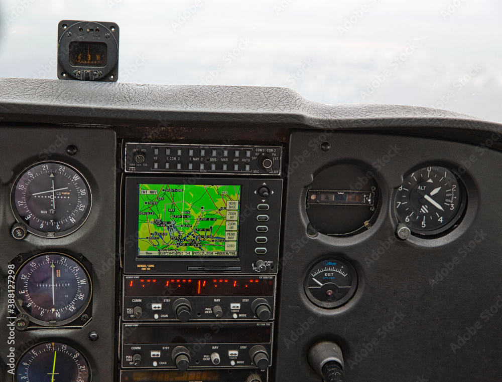 cockpit detail. Cockpit of a small aircraft Stock Photo | Adobe Stock
