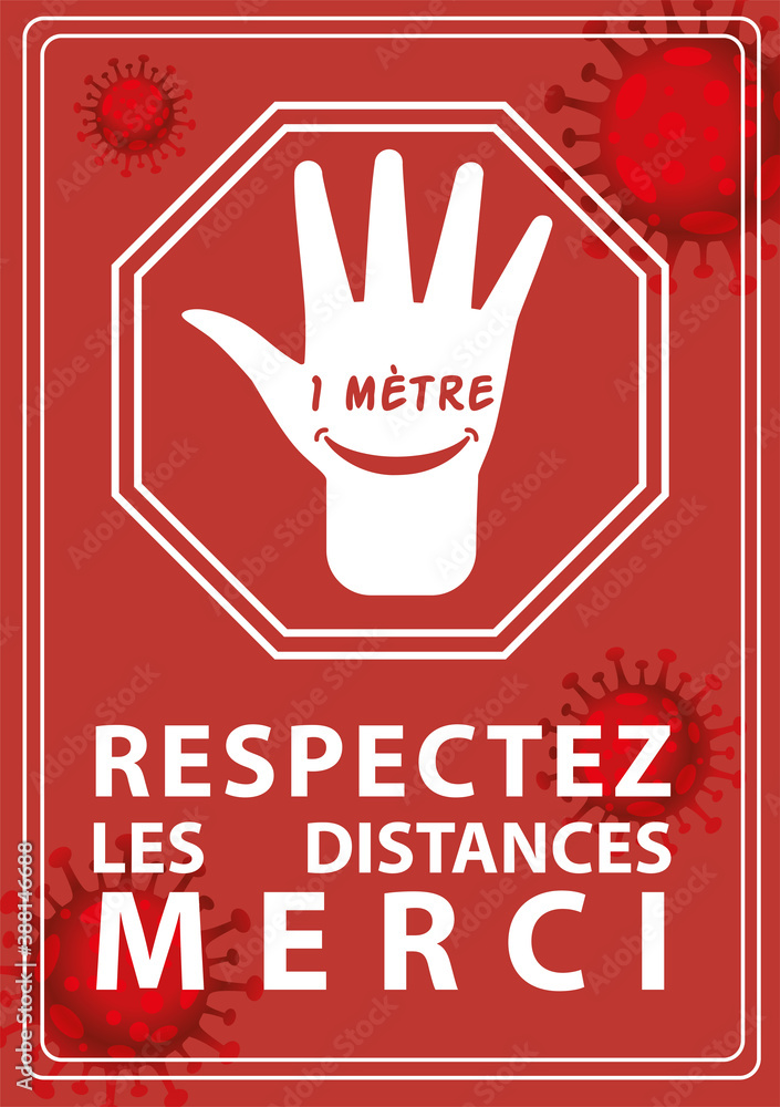 affiche pour respecter les distances de sécurité à cause du coronavirus ...
