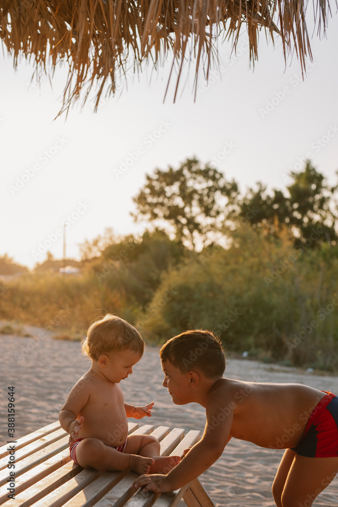 Children Playing On The Beach. Stock Photo | Adobe Stock
