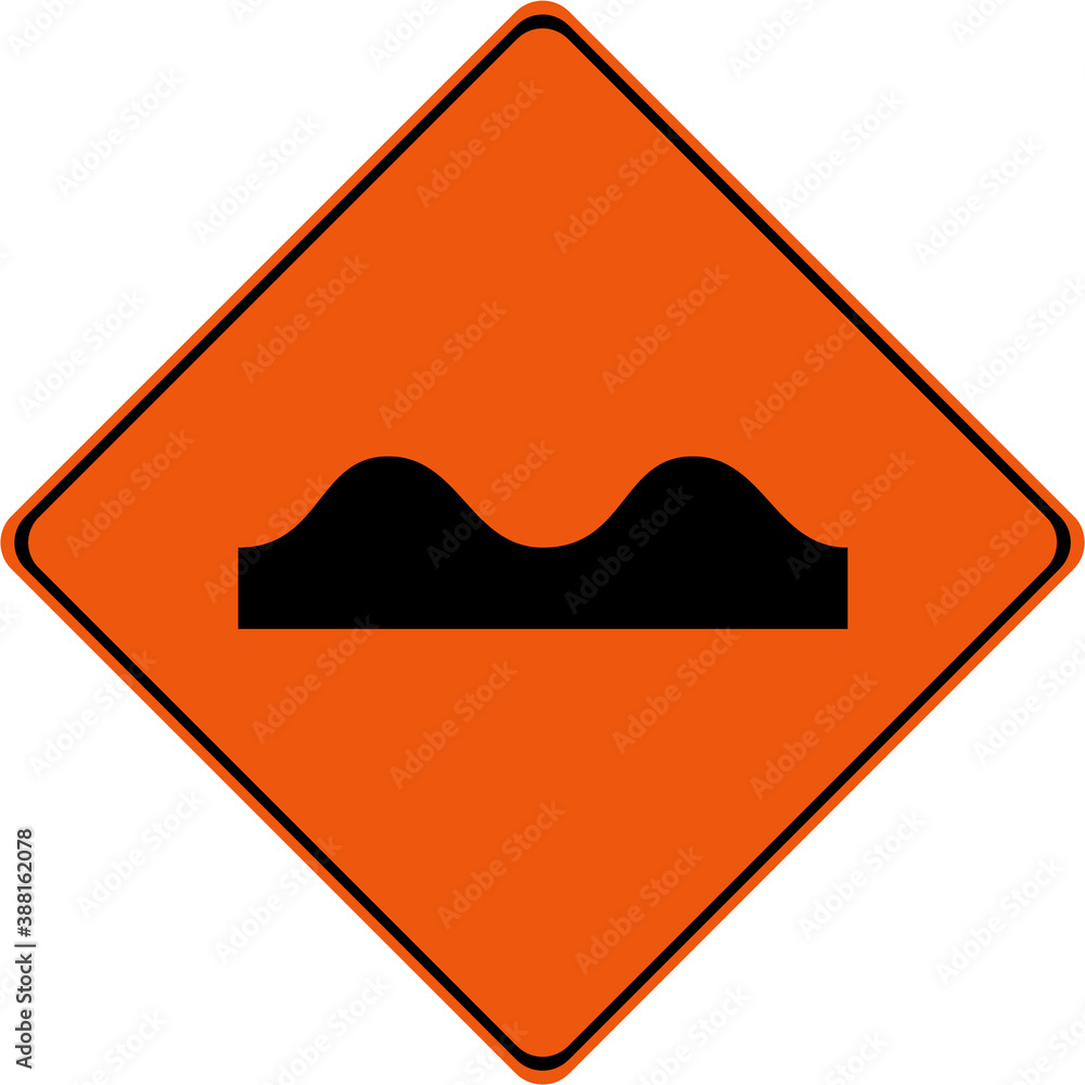 Warning sign with road bumps Stock Illustration | Adobe Stock