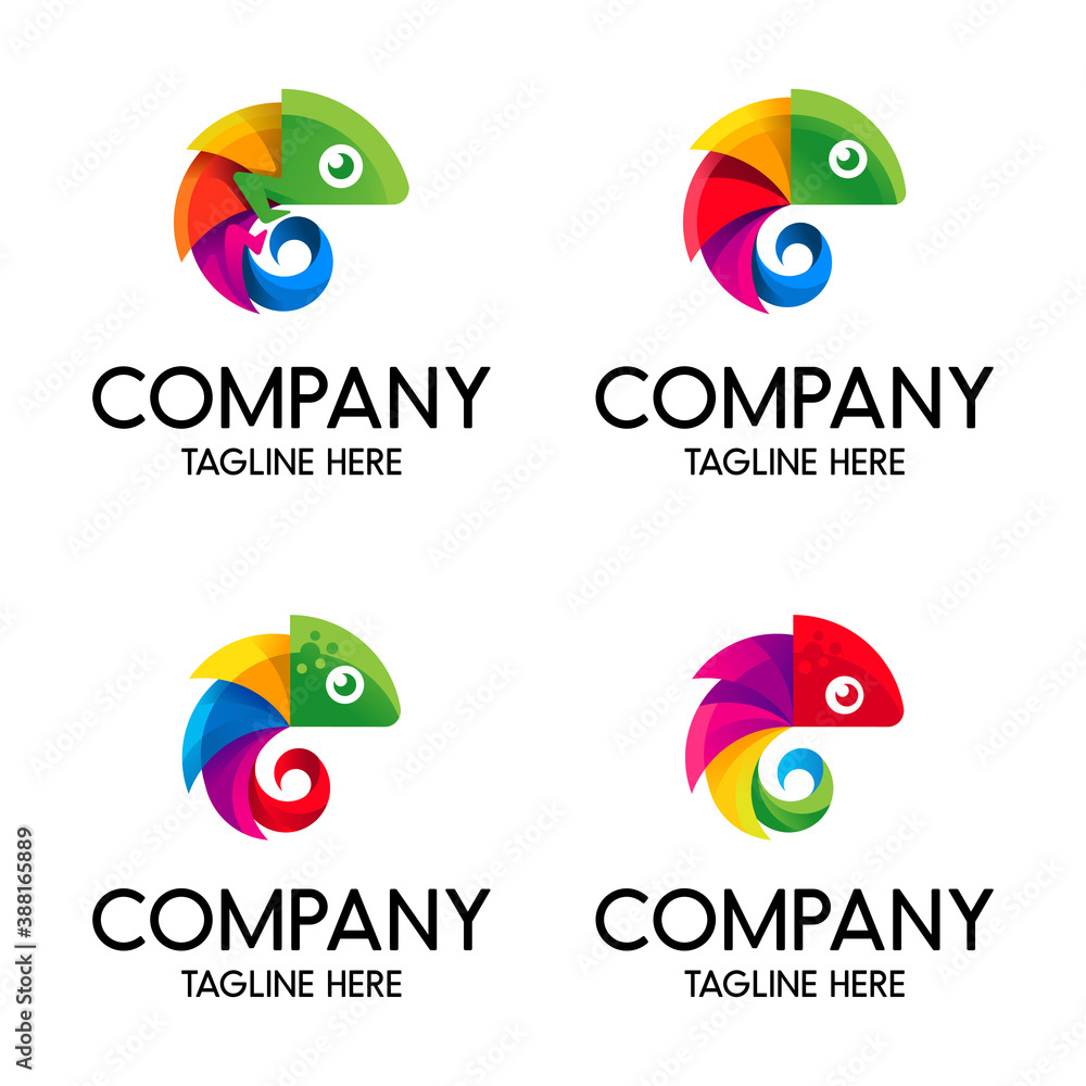 cameleon vector logo Stock Vector | Adobe Stock