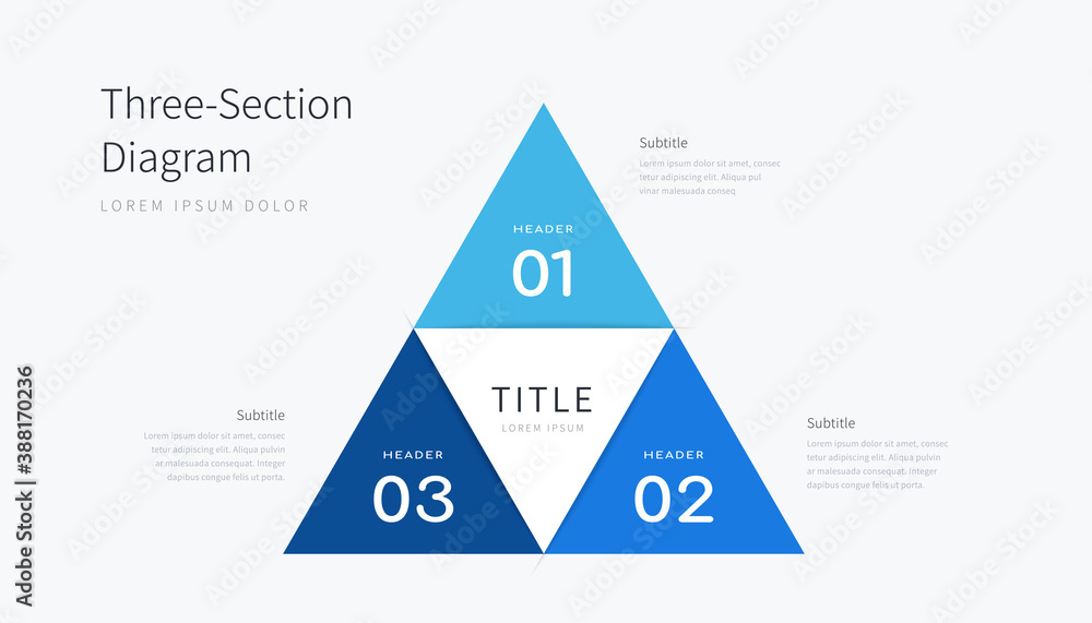 Three section diagram infographics Stock Vector | Adobe Stock