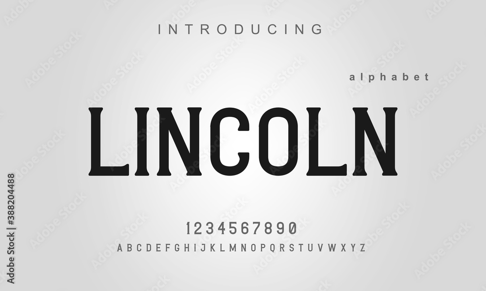 Lincoln font. Elegant alphabet letters font and number. Classic ...