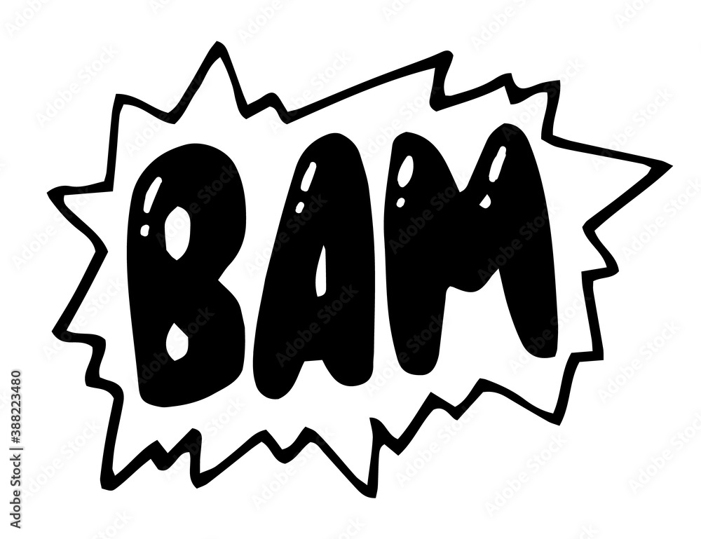Bam, comic book explosion icon. Bam comic bubble. Pop art retro vector ...