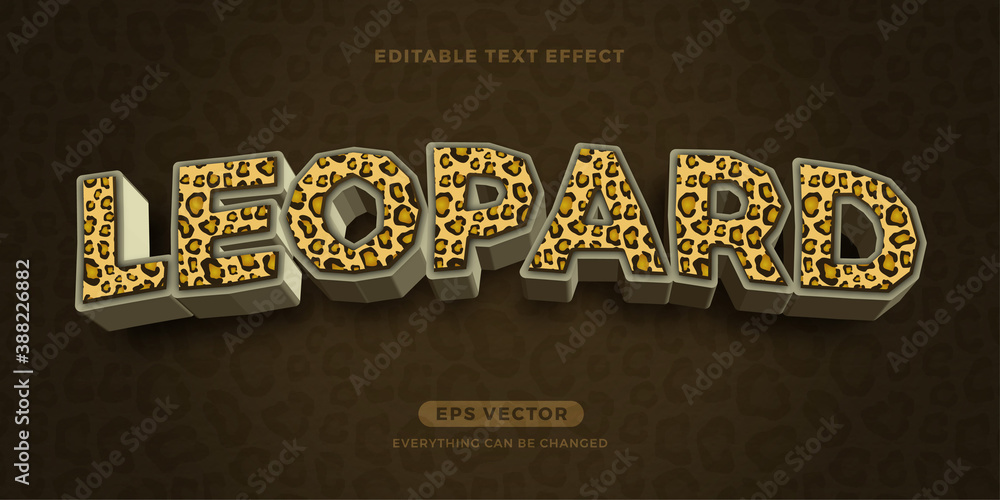 Leopard text effect Stock Vector | Adobe Stock
