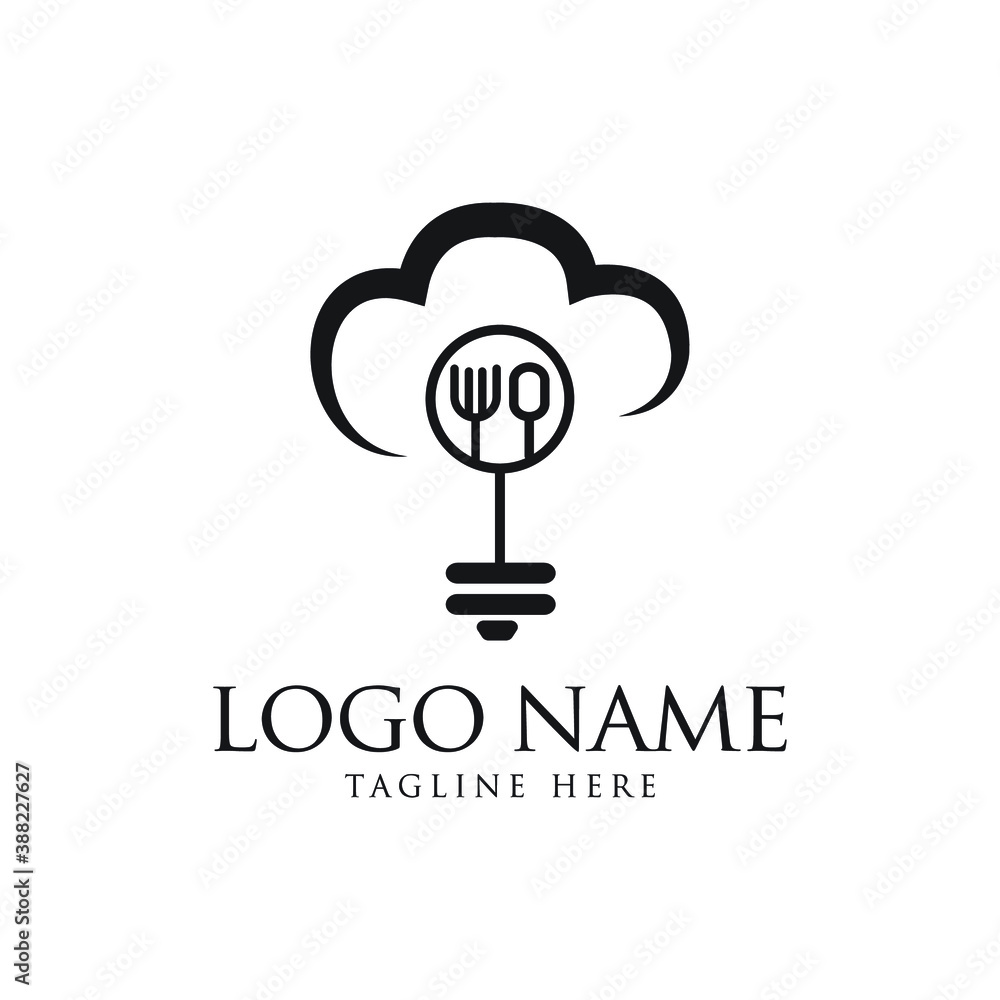 Simple creative cook shape logo design concept suitable for company ...