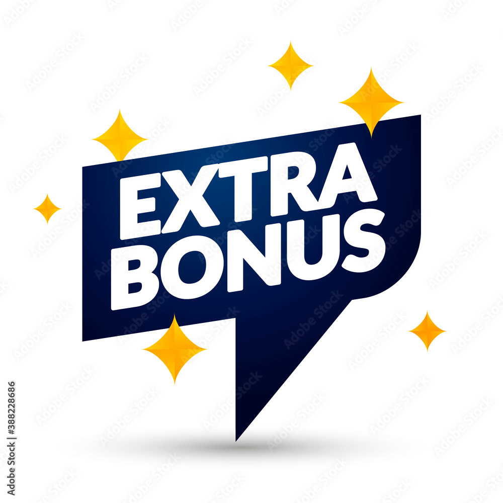 Vector Illustration Extra Bonus Sign With Stars. Stock Vector | Adobe Stock