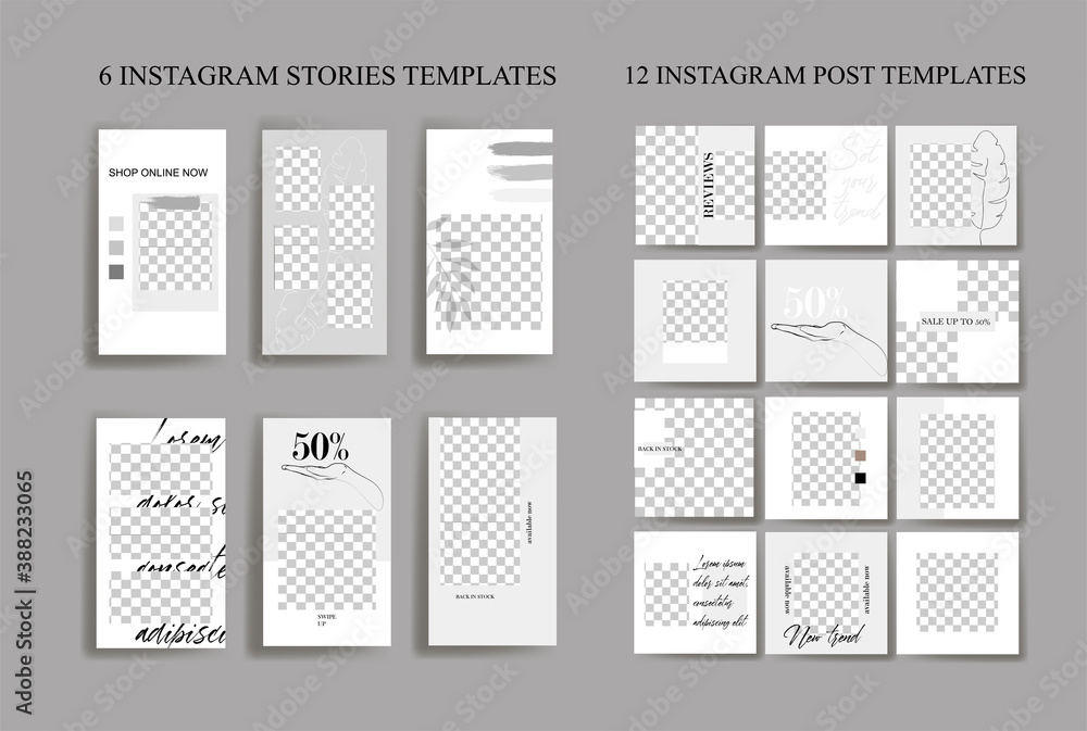 Design backgrounds for social media banner.Set of instagram stories and ...