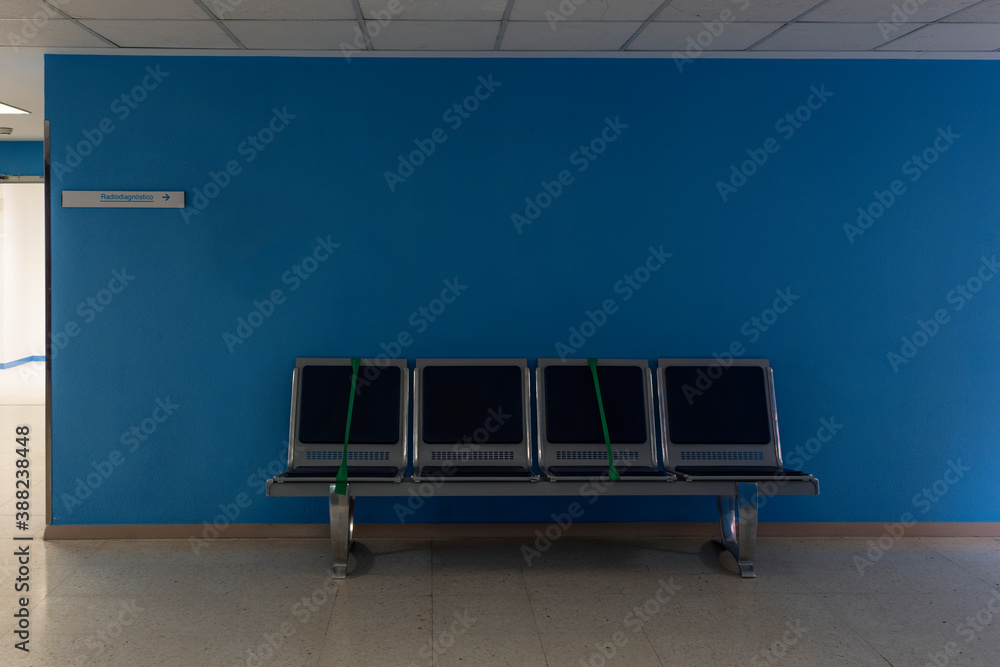 Hospital waiting room with reservation of space while keeping social ...
