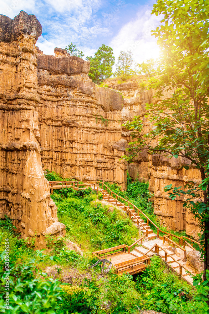 Cliff stone of Pha Chor is tourist attraction place at the Doi Lo ...