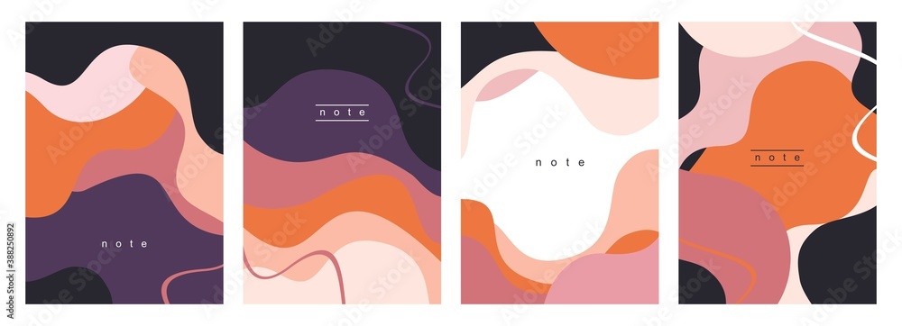 Vector set of stylish simple Notepad cover designs with colored ...