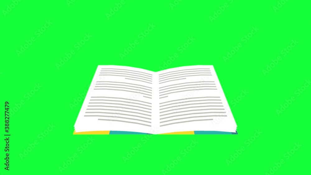 Book open animation with green screen background, book animation with ...