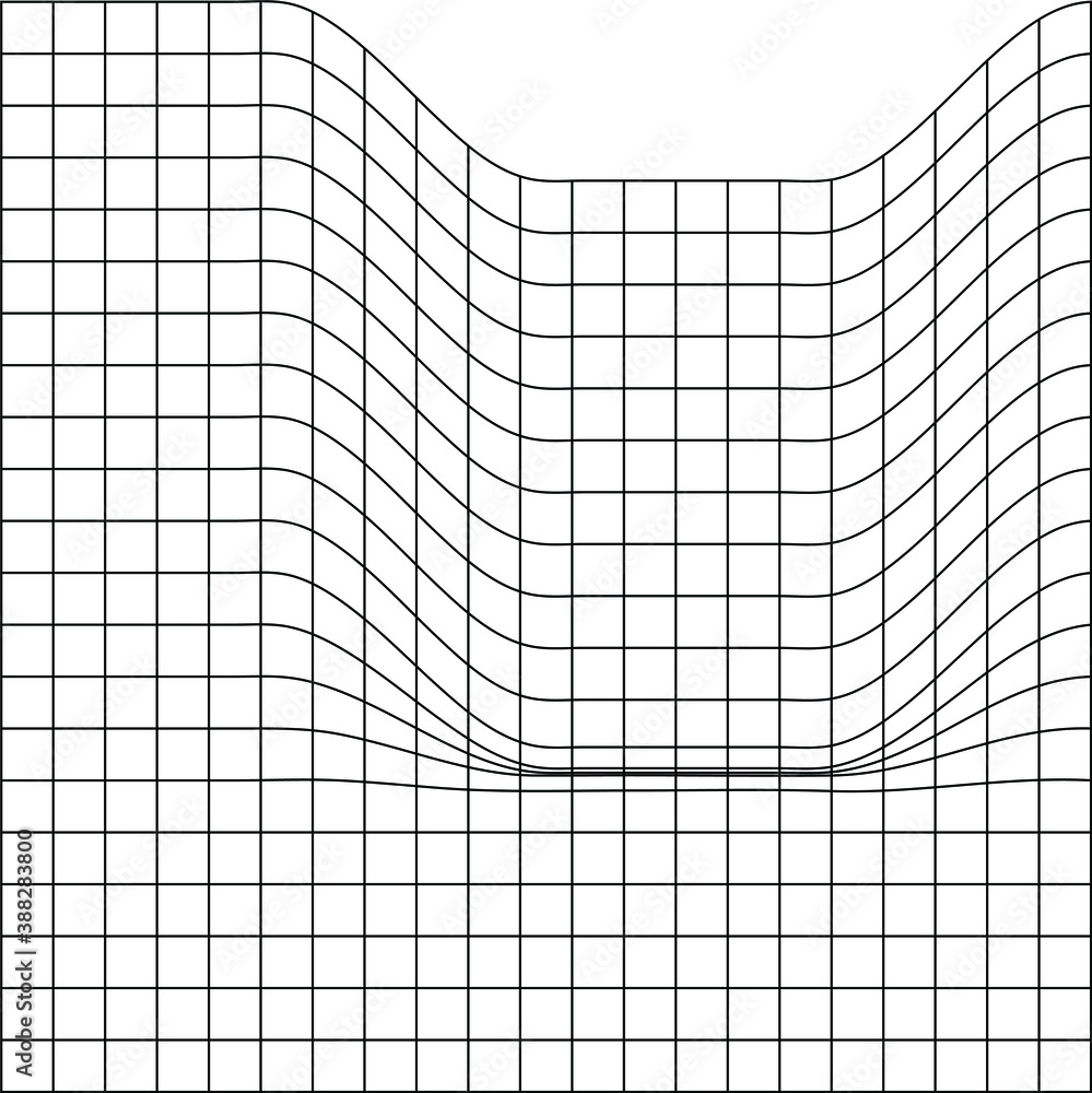 Distorted grid pattern. Technology, science, game background. Black and ...