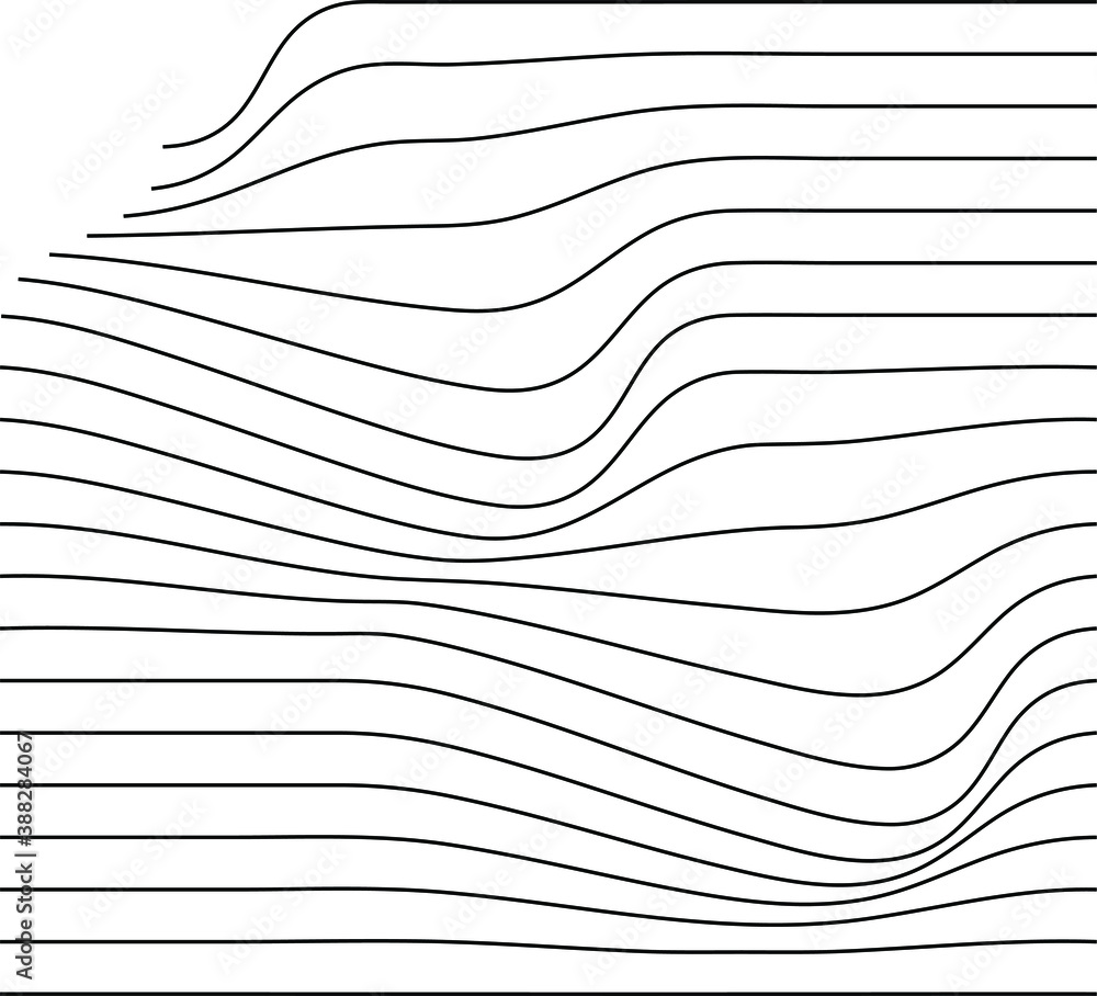 Distorted grid pattern. Technology, science, game background. Black and ...