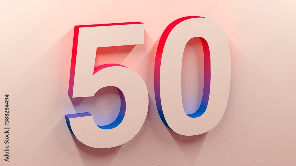 Sexy Light Corporate Number 50 Design With Blue Red Gradient Color On ...