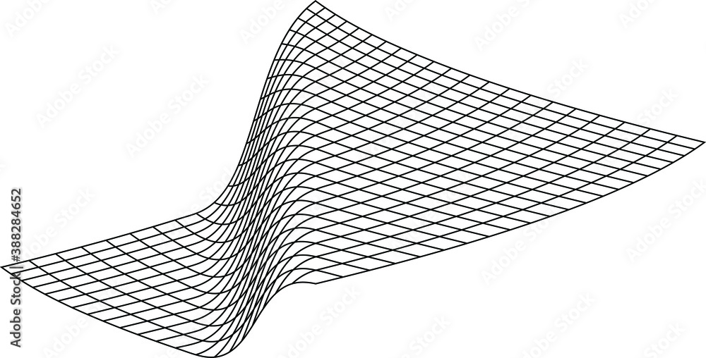 Distorted grid pattern. Technology, science, game background. Black and ...