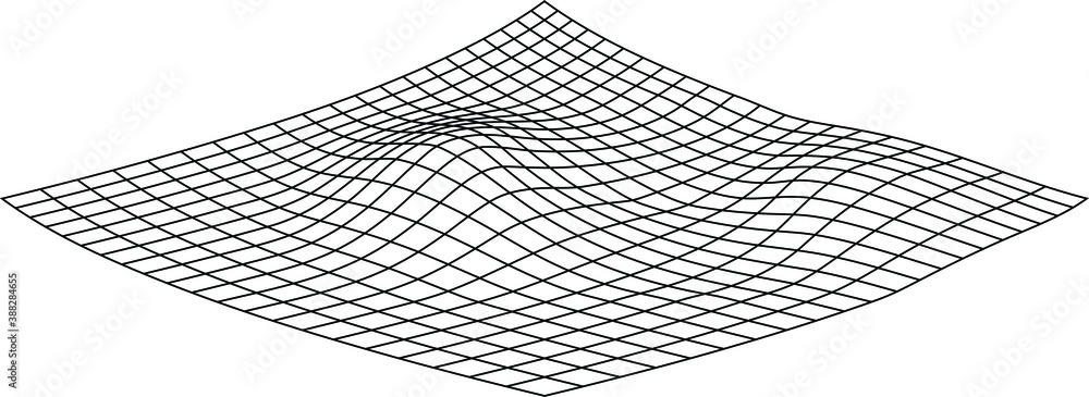 Distorted grid pattern. Technology, science, game background. Black and ...