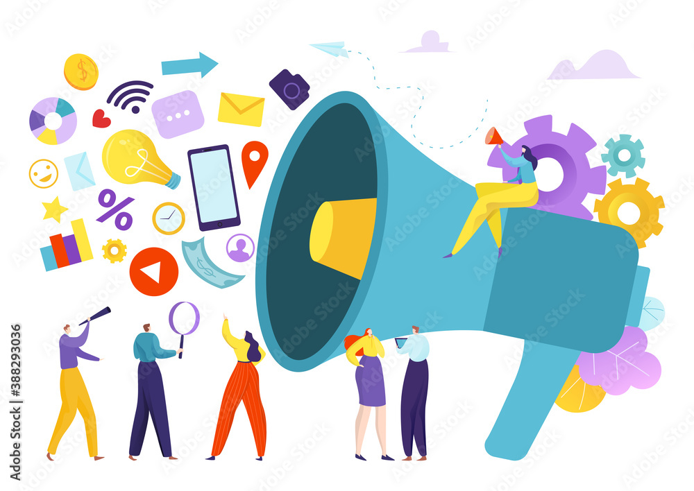 Advertising people concept, vector illustration. Communication ...