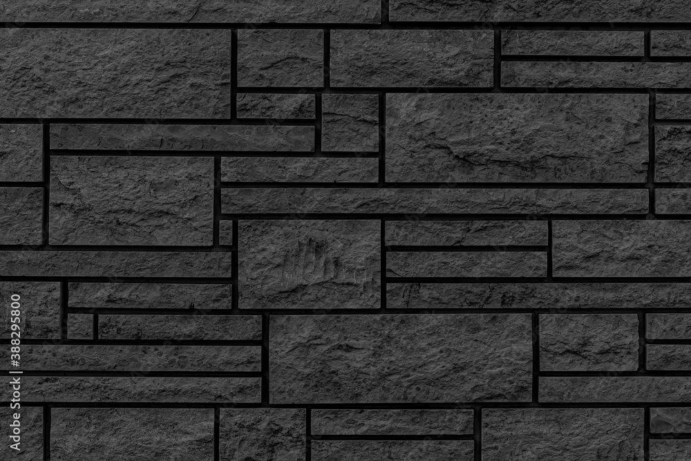Block pattern of black stone cladding wall tile texture and seamless ...
