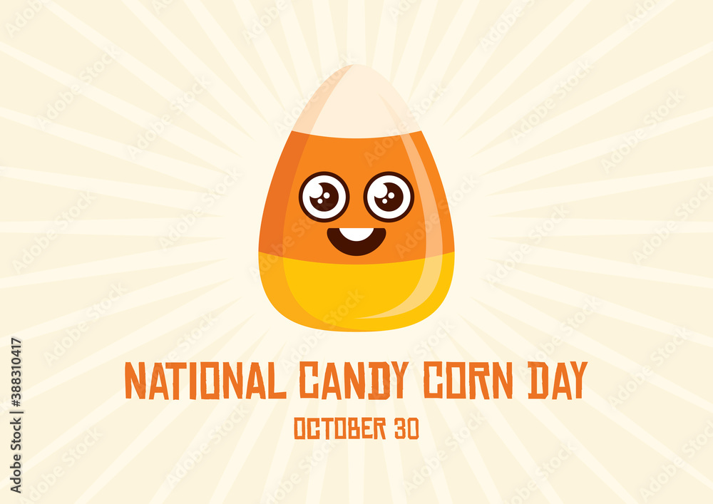 National Candy Corn Day vector. Cute Candy Corn cartoon character ...