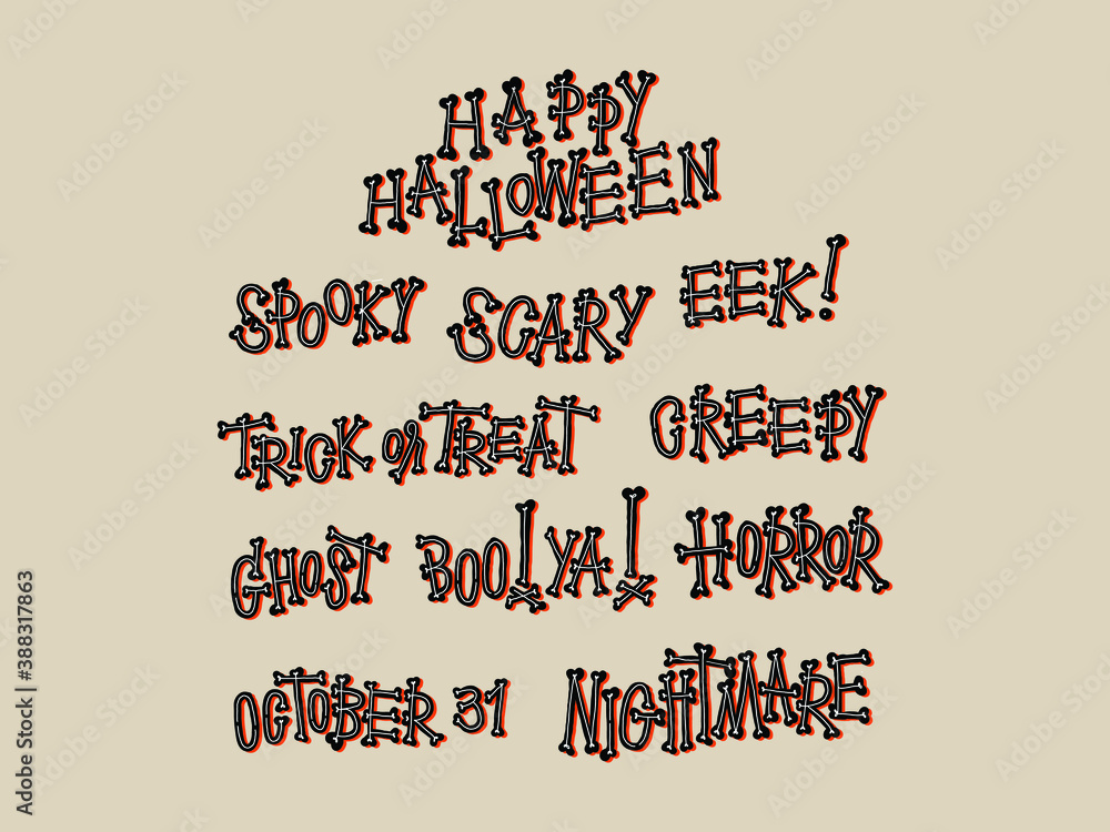 Text for Halloween day poster advertising. Hand written lettering ...
