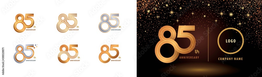 Set of 85th Anniversary logotype design, Eighty five years Celebrate ...