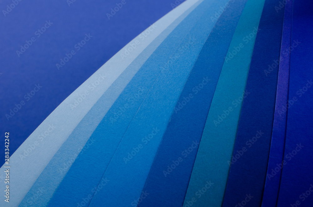 Abstract bright soft design background with blue wavy curved lines in ...