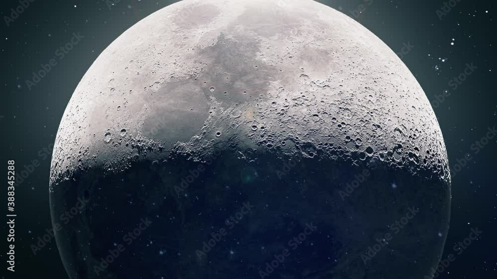Vidéo Stock Flying over the moon. A close-up of the planet in the video ...