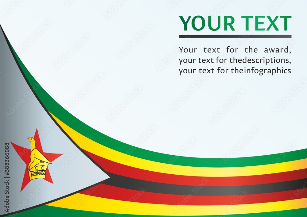 Vetor de Flag of Zimbabwe, Republic of Zimbabwe, template for the award ...