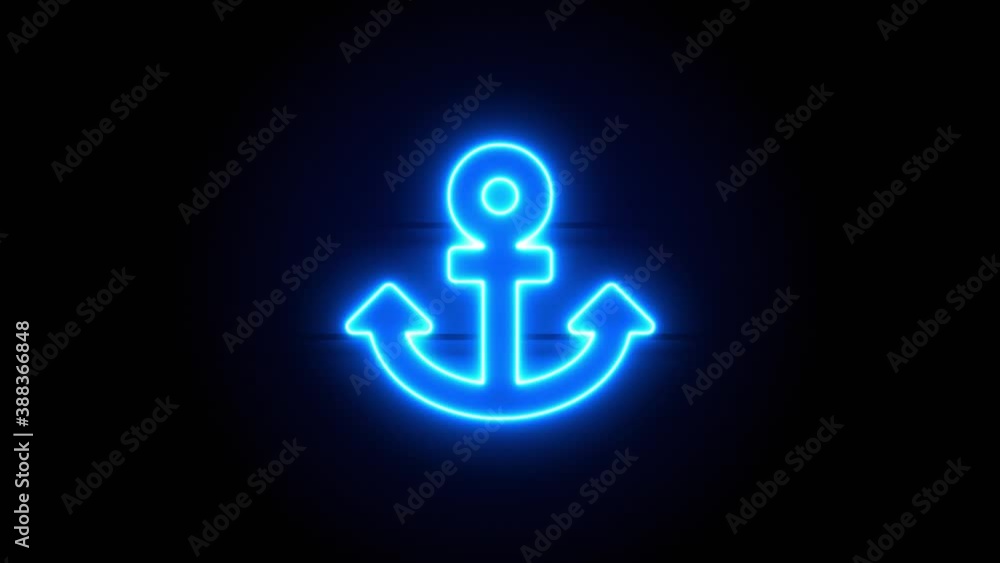 Anchor neon sign appear in center and disappear after some time ...
