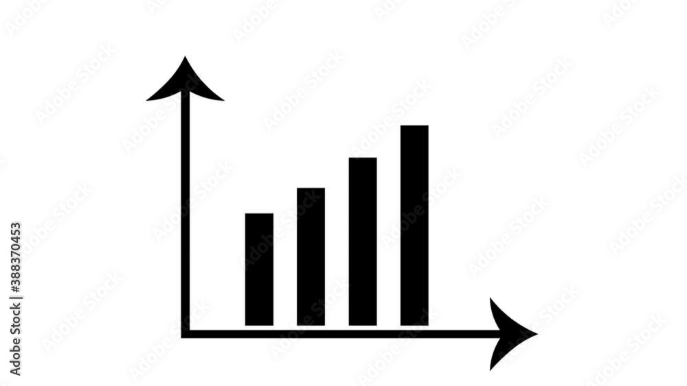 Stockvideo Bar graph chart with arrows axis. Grow chart business ...