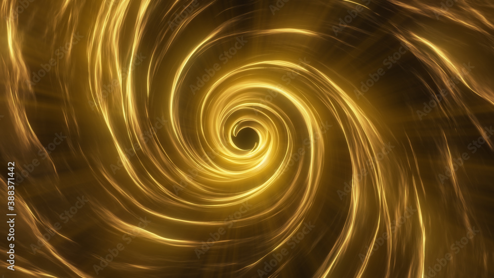 Glowing Gold Light Rays Abstract Twisting Tunnel Background Stock ...