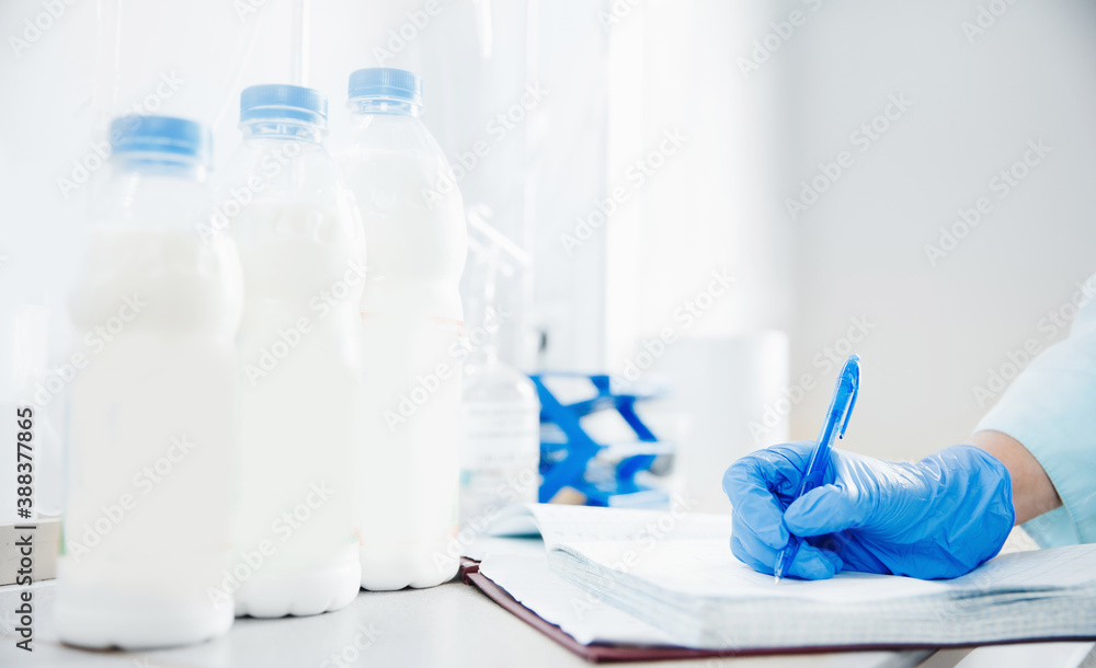Quality Control Test Of Milk In Laboratory Dairy Factory Industry