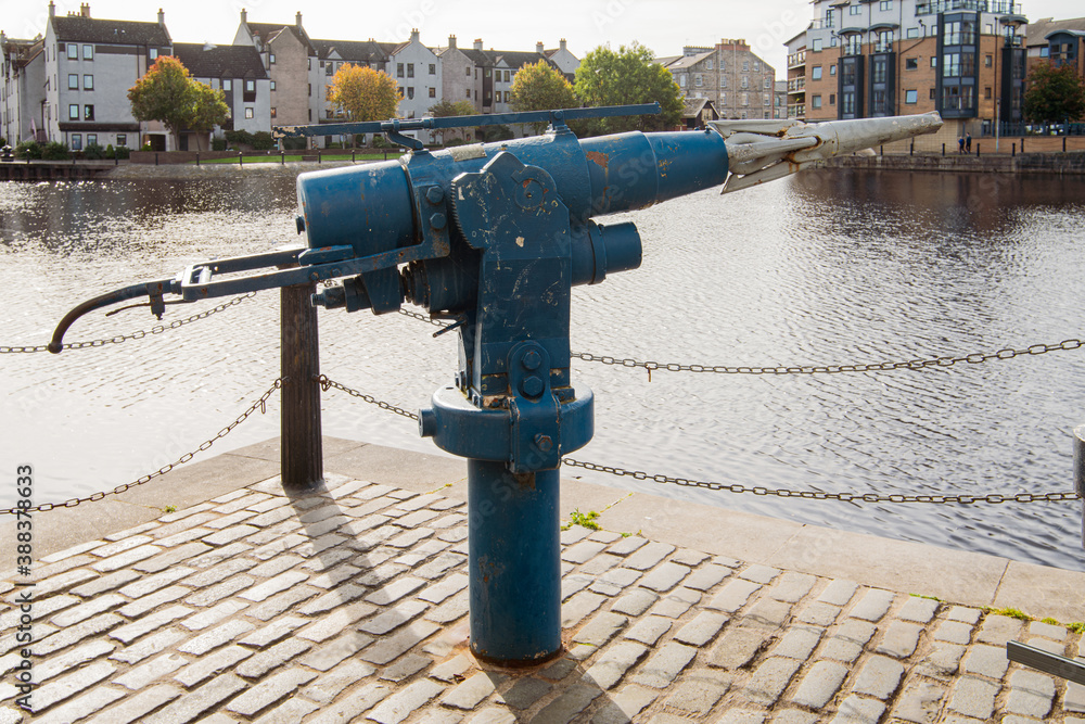 An old harpoon gun from a Christian Salvesen Company whaling ship, now ...