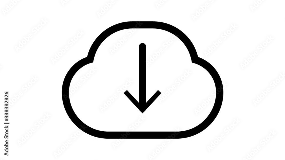 Animated outlined download icon. Animation, pictogram, motion graphics ...