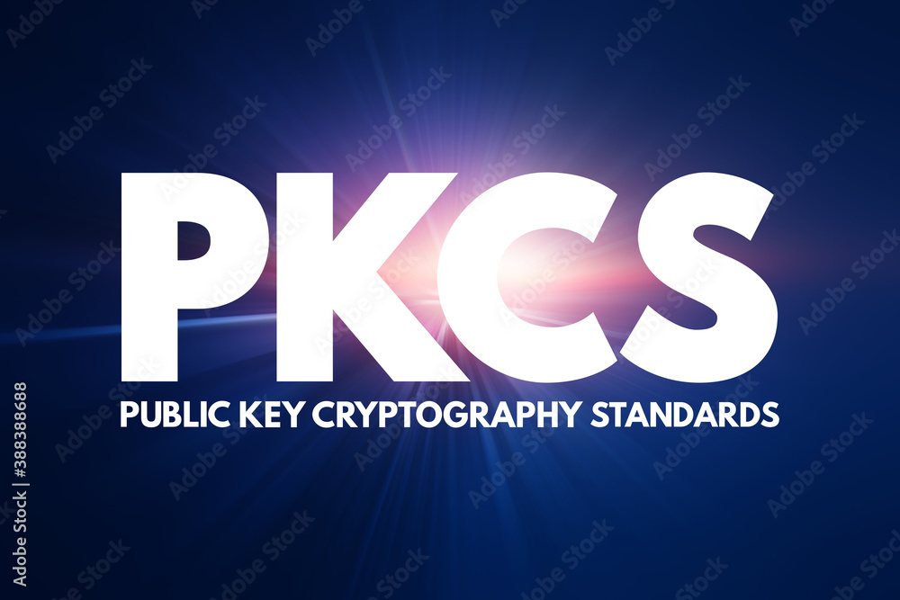 PKCS - Public Key Cryptography Standards acronym, technology concept ...